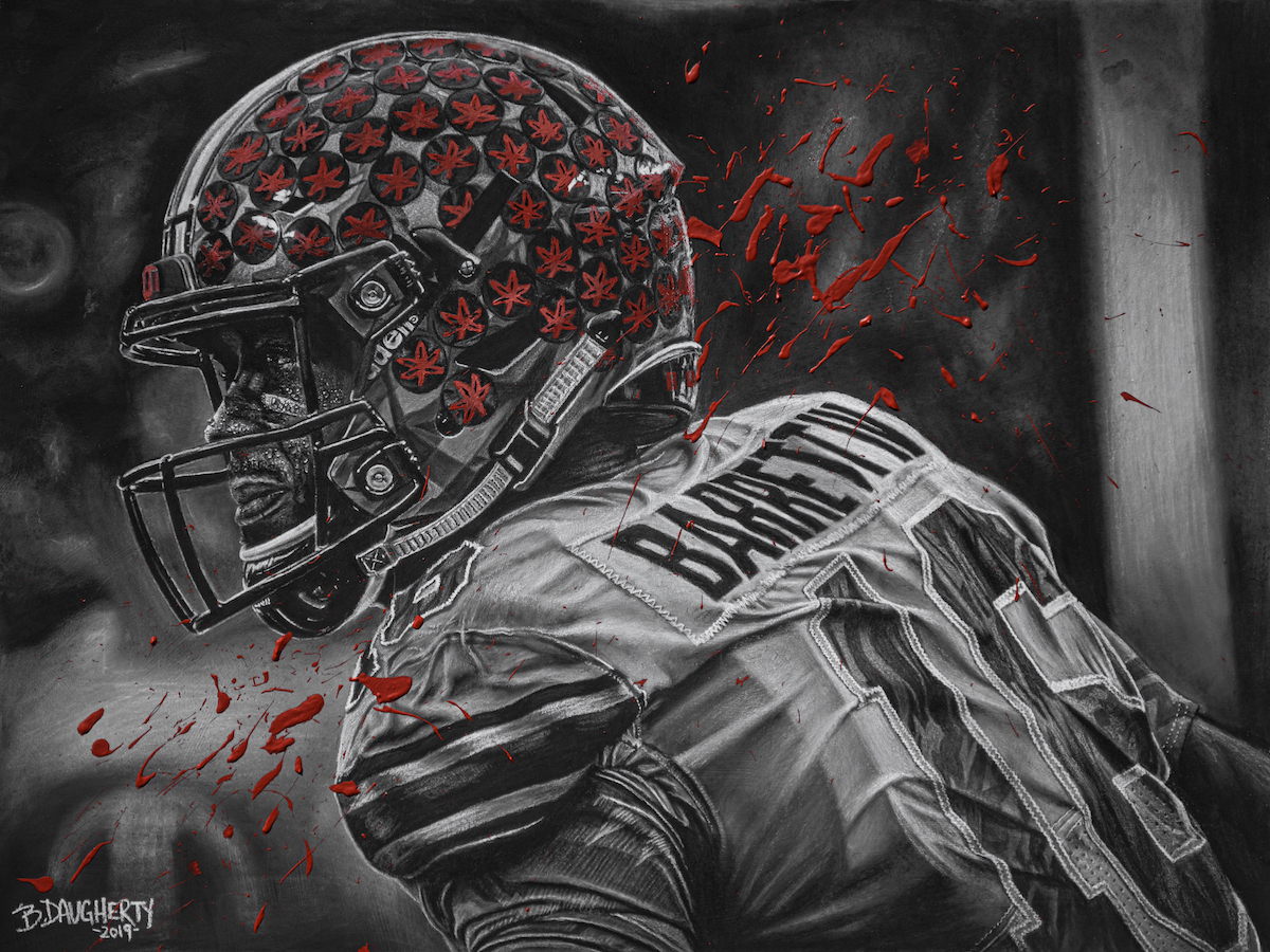 Artist Brenden Daugherty Creates Incredible J.T. Barrett Charcoal ...